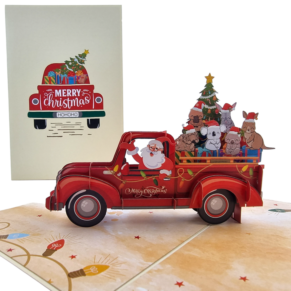 Santa's Christmas Ute Pop Up Card – Color Pop Cards